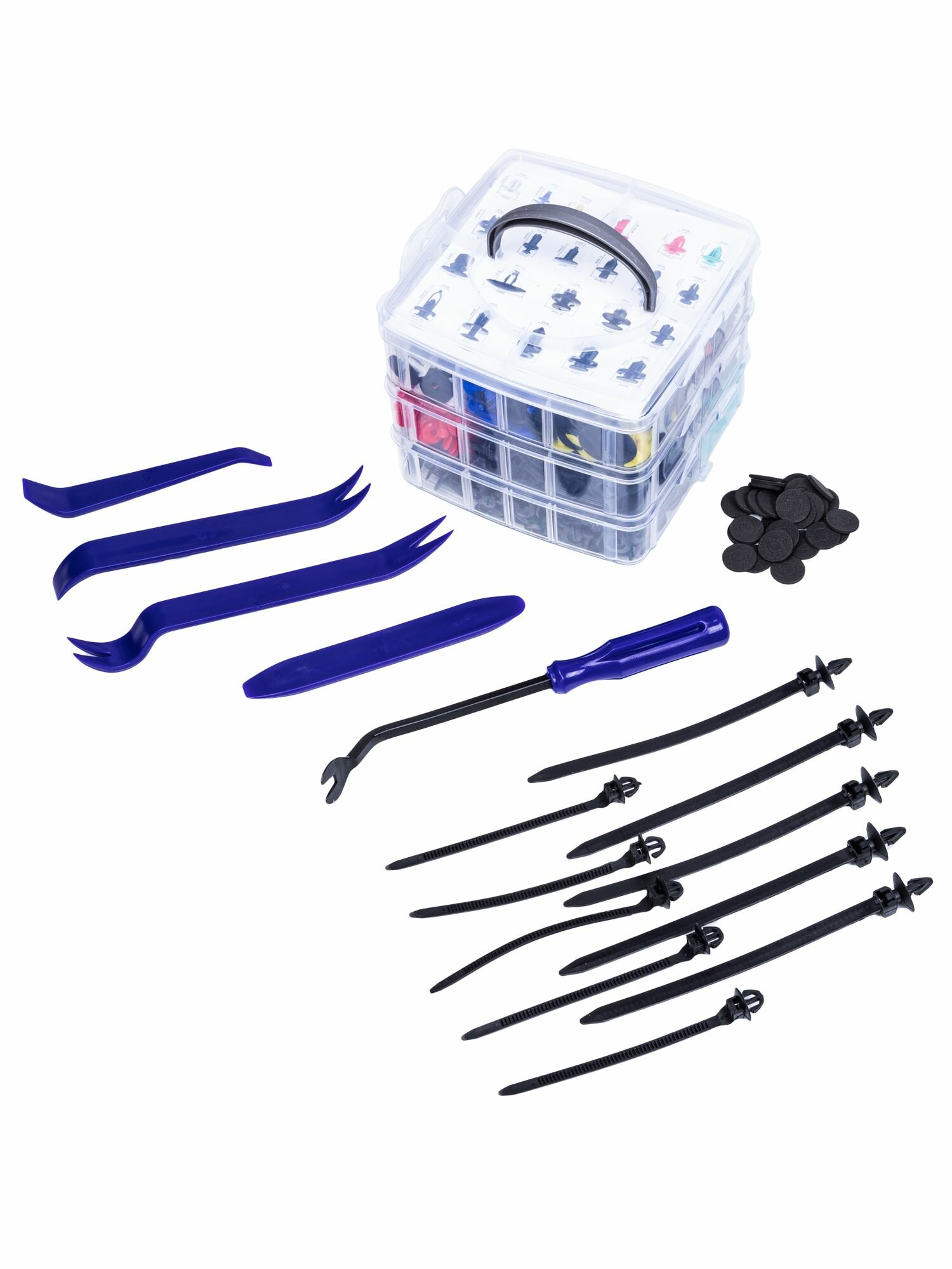 Набор автомобильных клипс, хомутов и съемников 725 пр. VR50354