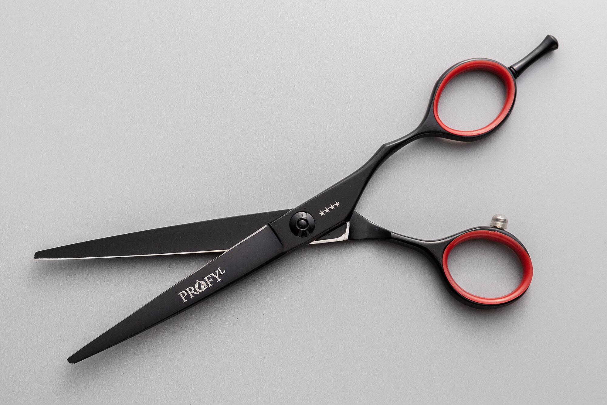 PROFYLAB (Profy-L)- Ножницы парикмахерские прямые 6.0" "Black&Red"