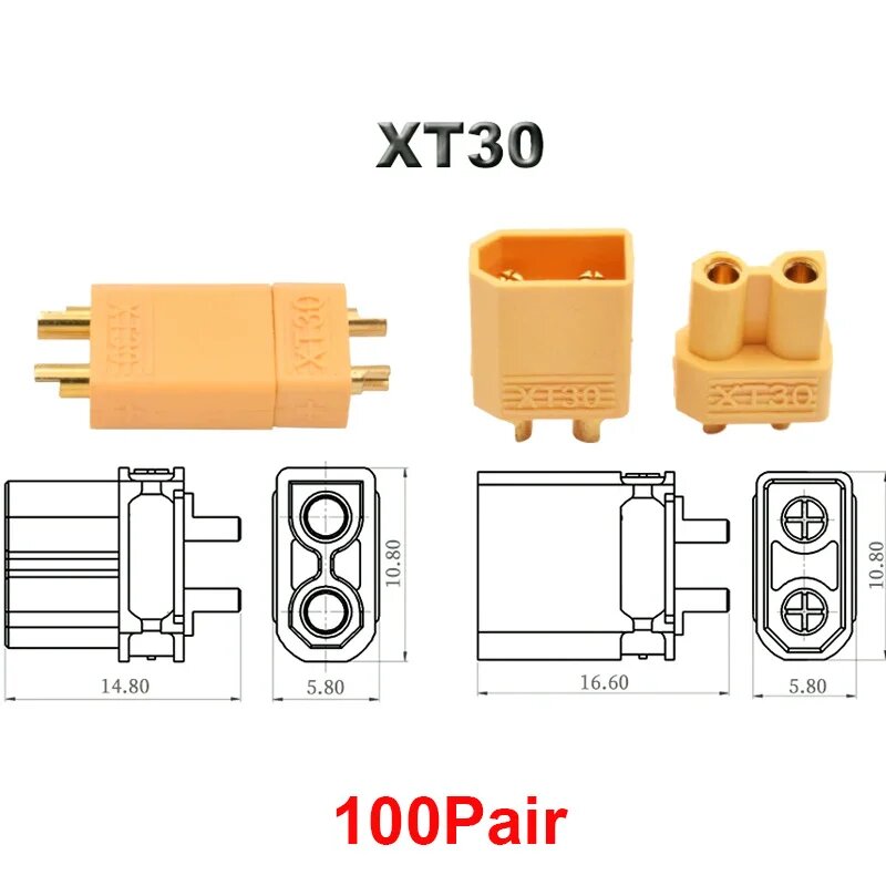 100 пар разъемов XT60 XT-60 XT60 XT30 XT90 hot rc 100pair XT30