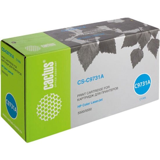 Тонер-картридж Cactus CS-C9731A голубой для HP CLJ 5500/5550 (13000стр.)