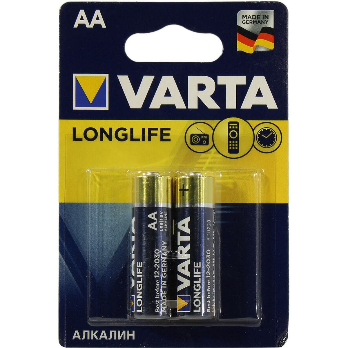 VARTA LONGLIFE 4106-2, Size"AA", 1.5V, щелочной (alkaline) <уп. 2 шт>