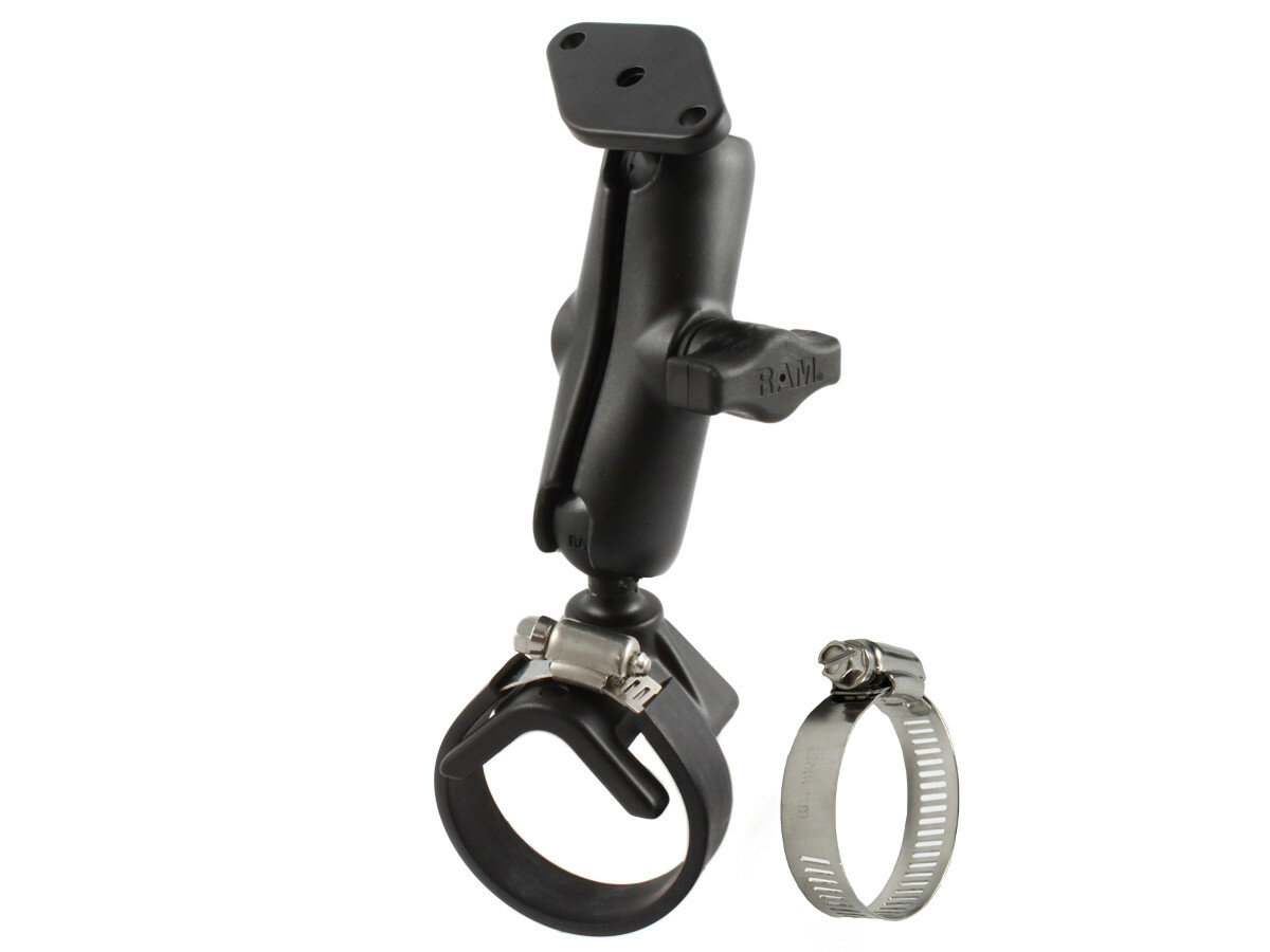RAM-B-108-238 универсальное мото крепление RAM хомут 1-2,1, муфта 95 мм ромб, шары 25 мм (1")