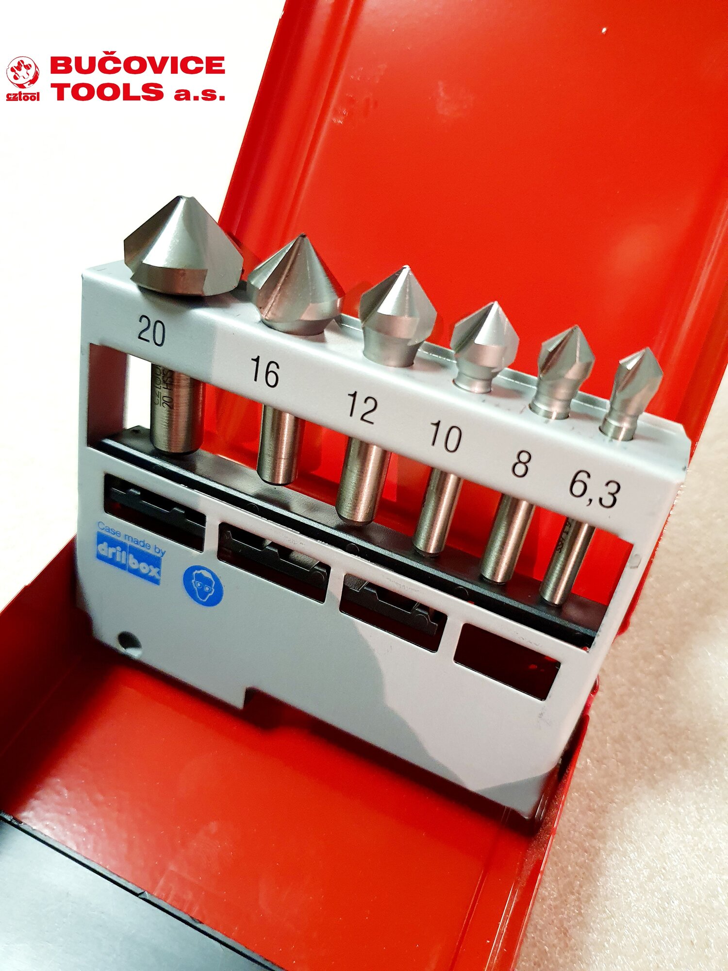 Набор зенкеров BUCOVICE (741805) 6шт (6.3/8/10/12/16/20мм) в металлическом кейсе