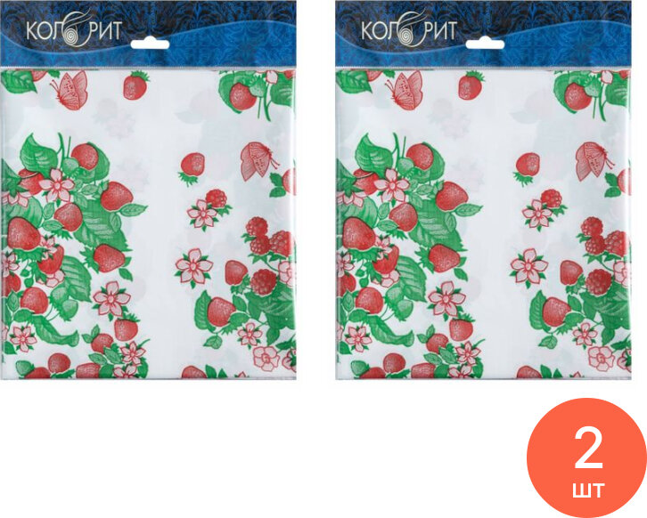 Скатерть прямоугольная Колорит Пикник, без отделки, полиэтилен 120×140см (комплект из 2 шт)