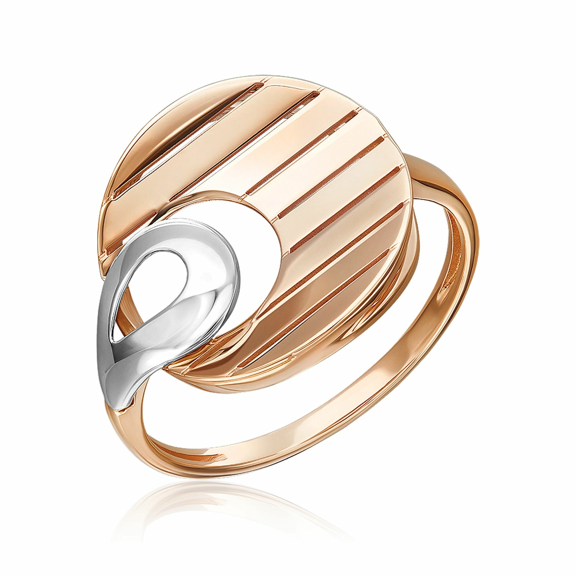 Кольцо, комбинированное золото, 585 проба