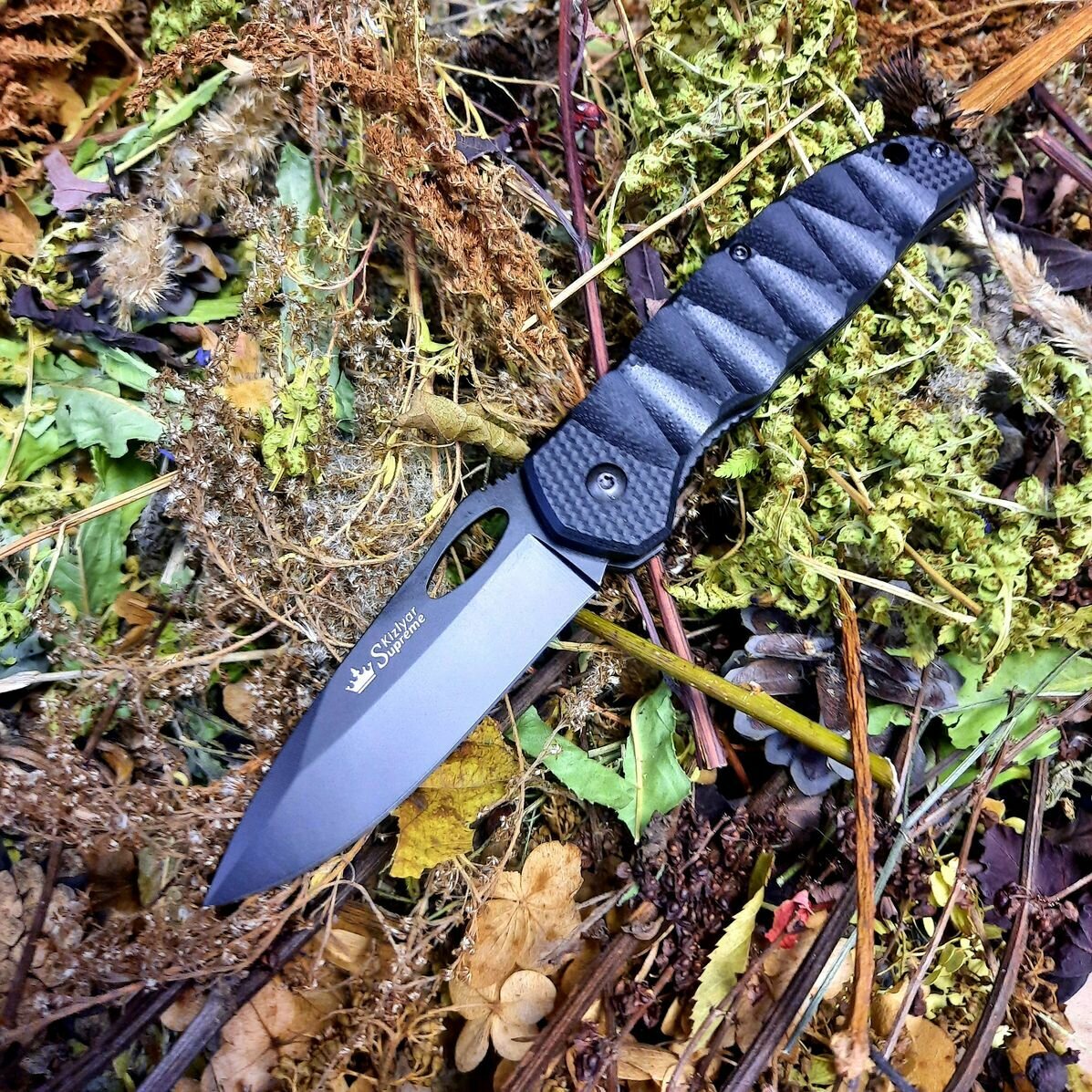 Складной нож Hero 440C Black Titanium, Kizlyar Supreme, 4650065055017