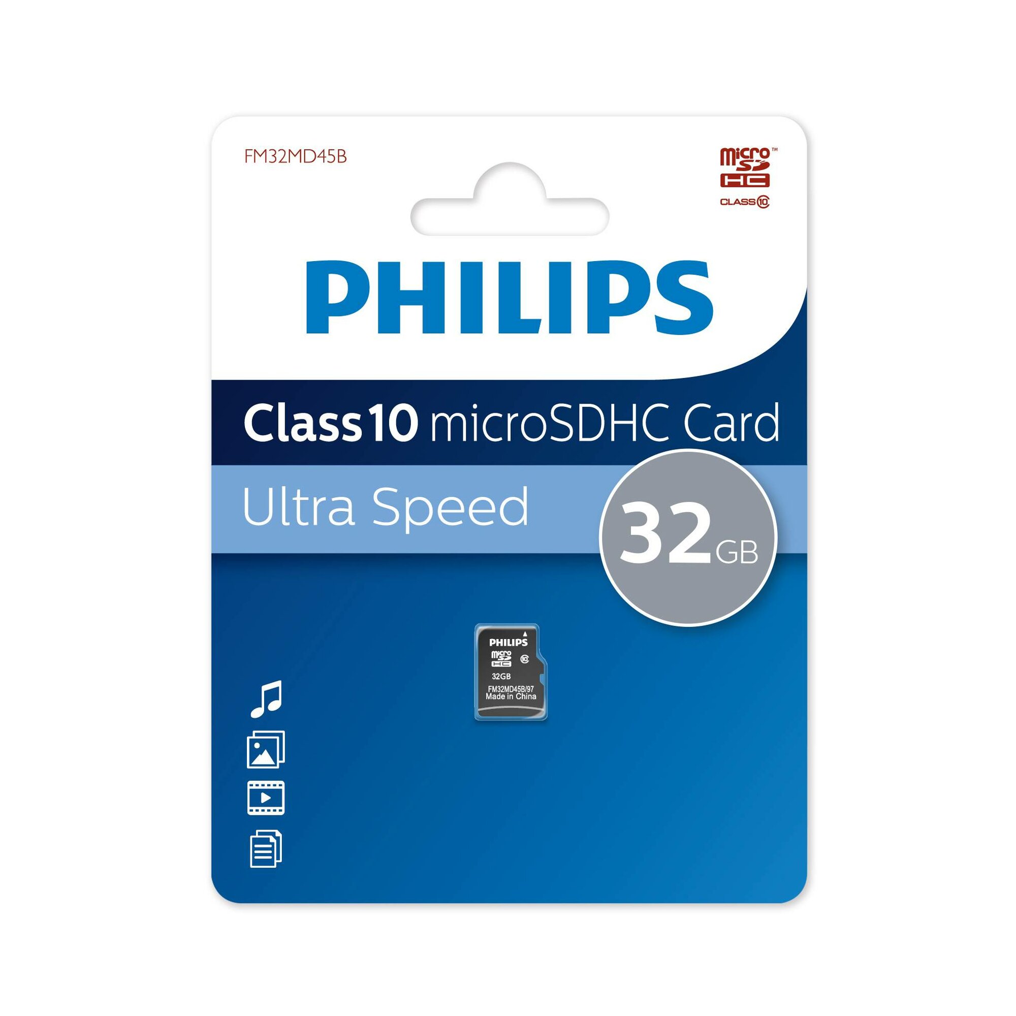 Флеш карта microSD 32GB PHILIPS microSDHC Class 10 FM32MD45B/97