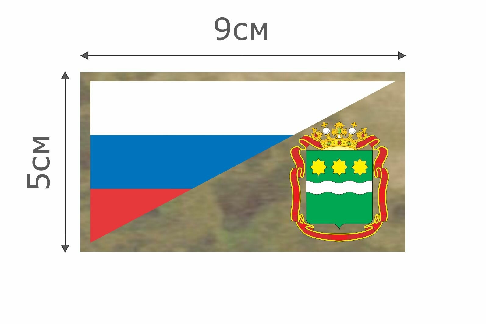 Ф028МОХ Нашивка , патч (шеврон) МОХ Флаг РФ Амурская область 5*9 см