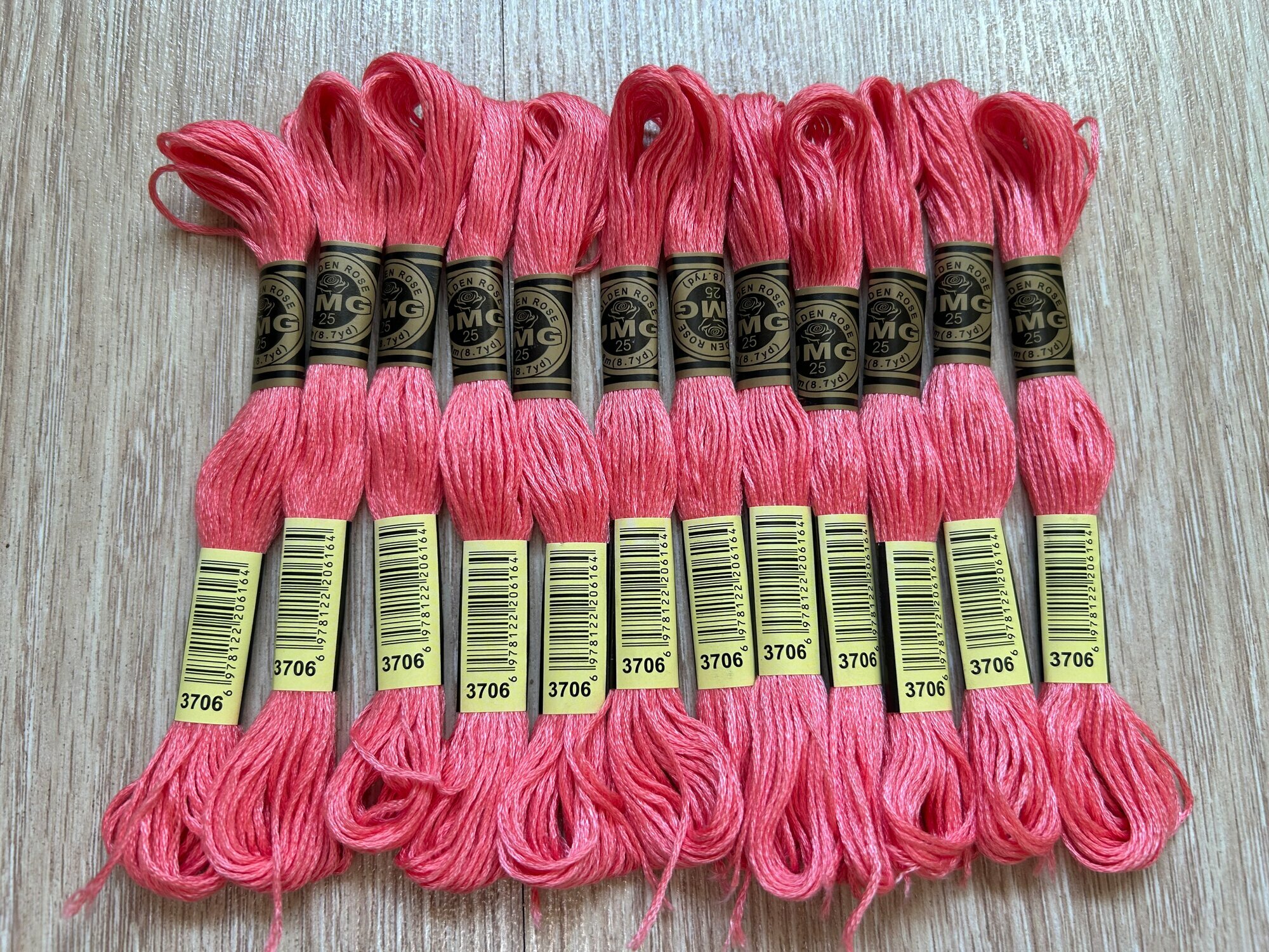 Нитки для вышивания JMC мулине (150-3866) 100% полиэфир 12 штук x 8 м