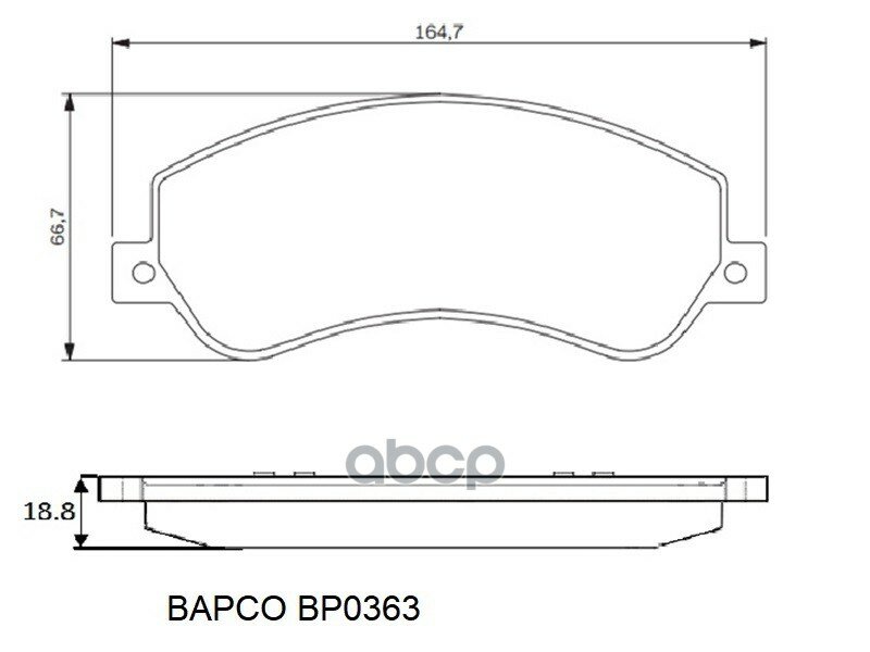 Колодки тормозные дисковые передние BAPCO арт. BP0363