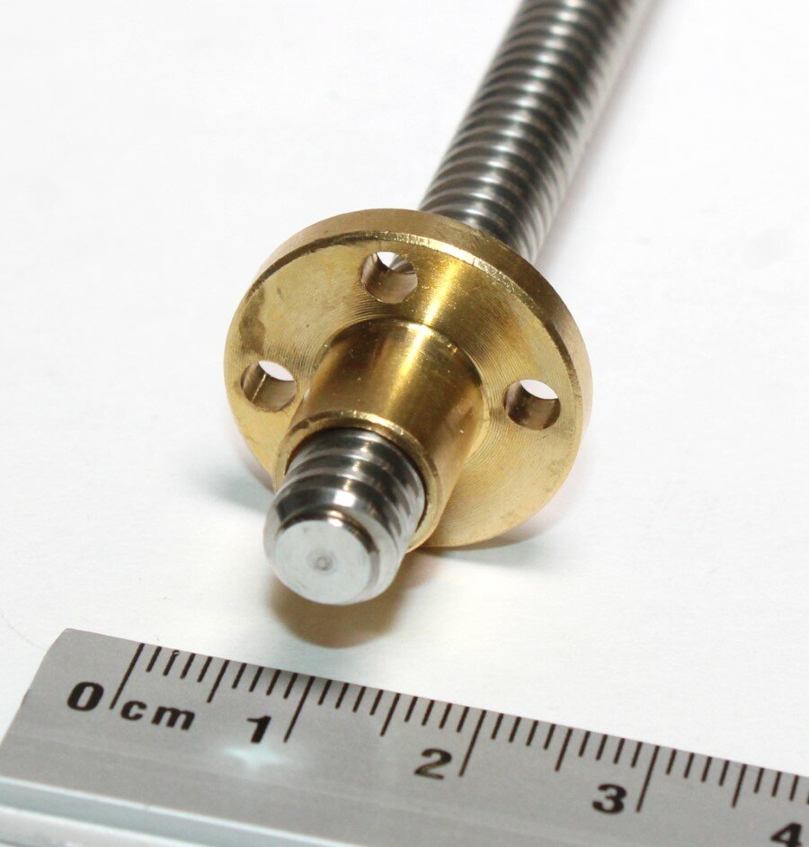 Ходовой трапецеидальный винт Т8 400 мм с гайкой