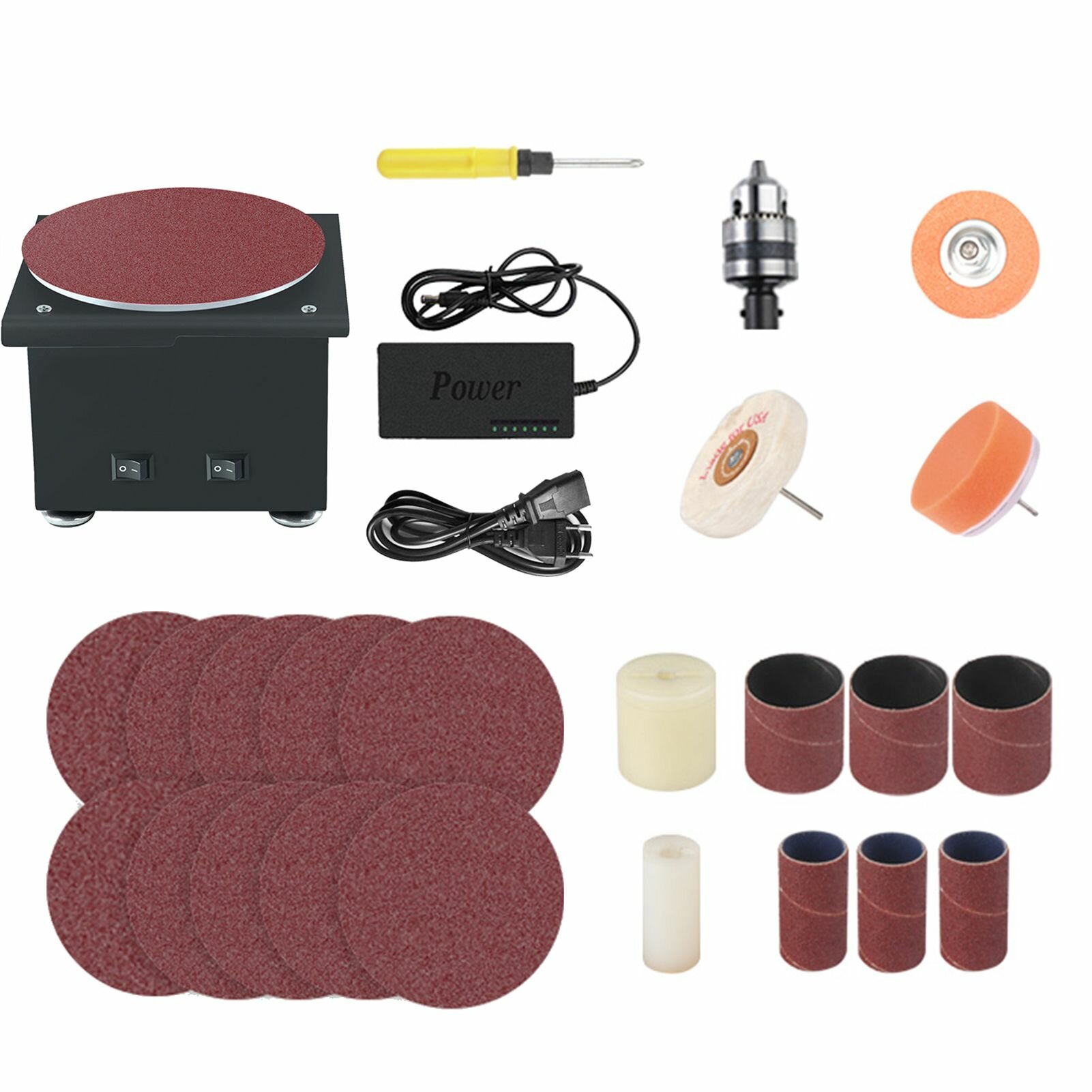 Мини-настольный дисковый шлифовальный станок и шлифовальный валик Электрическая