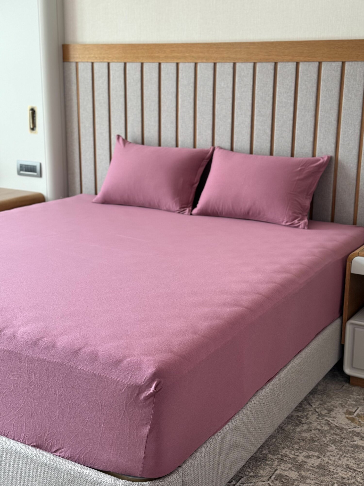 Простынь трикотажная на резинке 160х200 см, хлопок