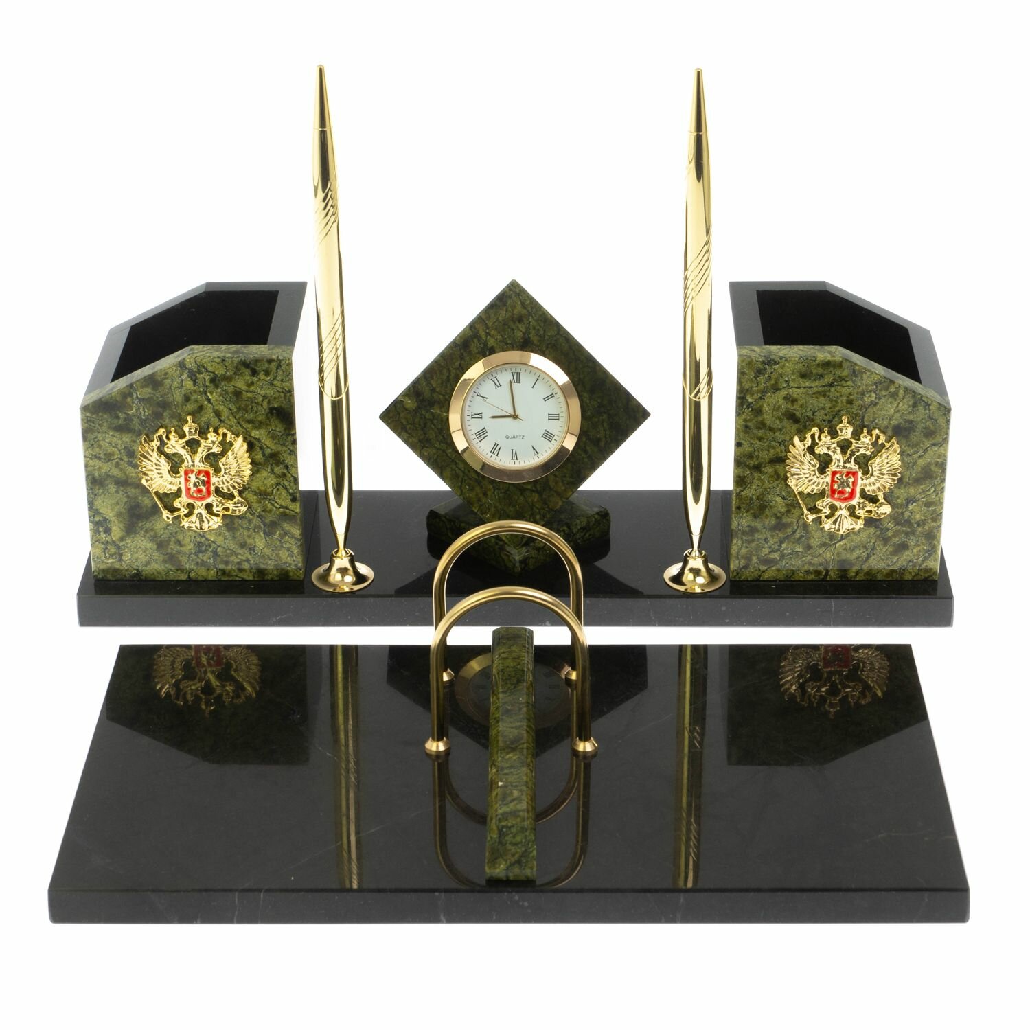 Настольный набор "Куб" змеевик 120134