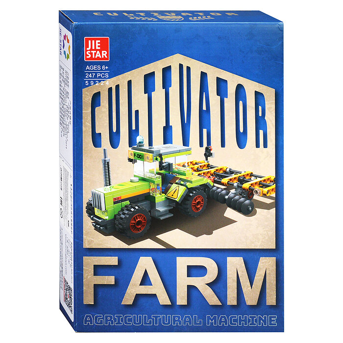 Конструктор 59224 "Трактор-культиватор" 247 деталей, в коробке