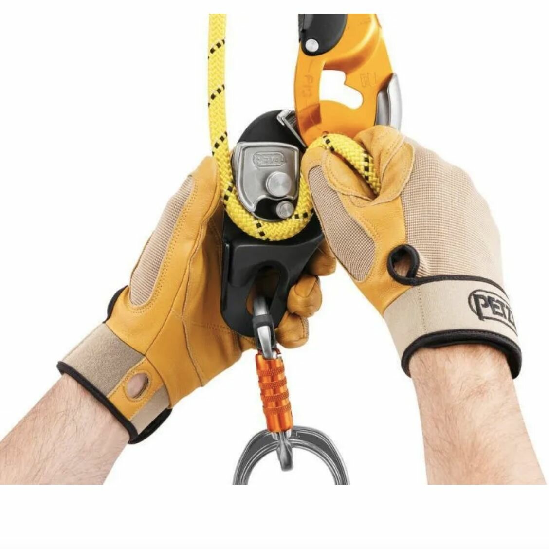 Спусковое устройство PETZL RIG D021AA00 для альпинизма с автоматической блокировкой и регулировкой скорости, 200 кг нагрузки, компактное и надежное