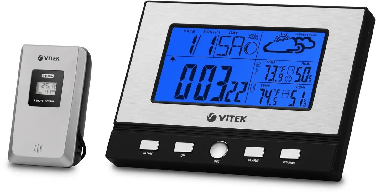 Погодная станция Vitek VT-3533 серебристый/черный