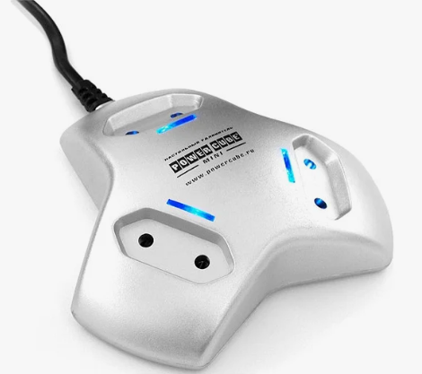 Настольная розетка Power Cube Mini х3 (1.8м) серебристый