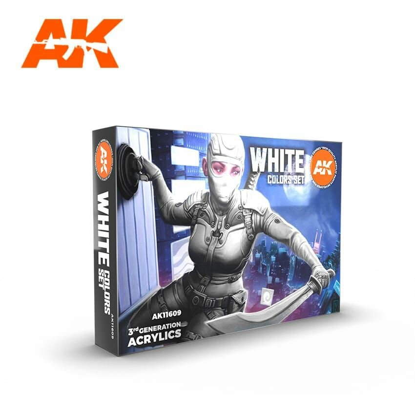Набор красок AK INTERACTIVE WHITE COLORS SET