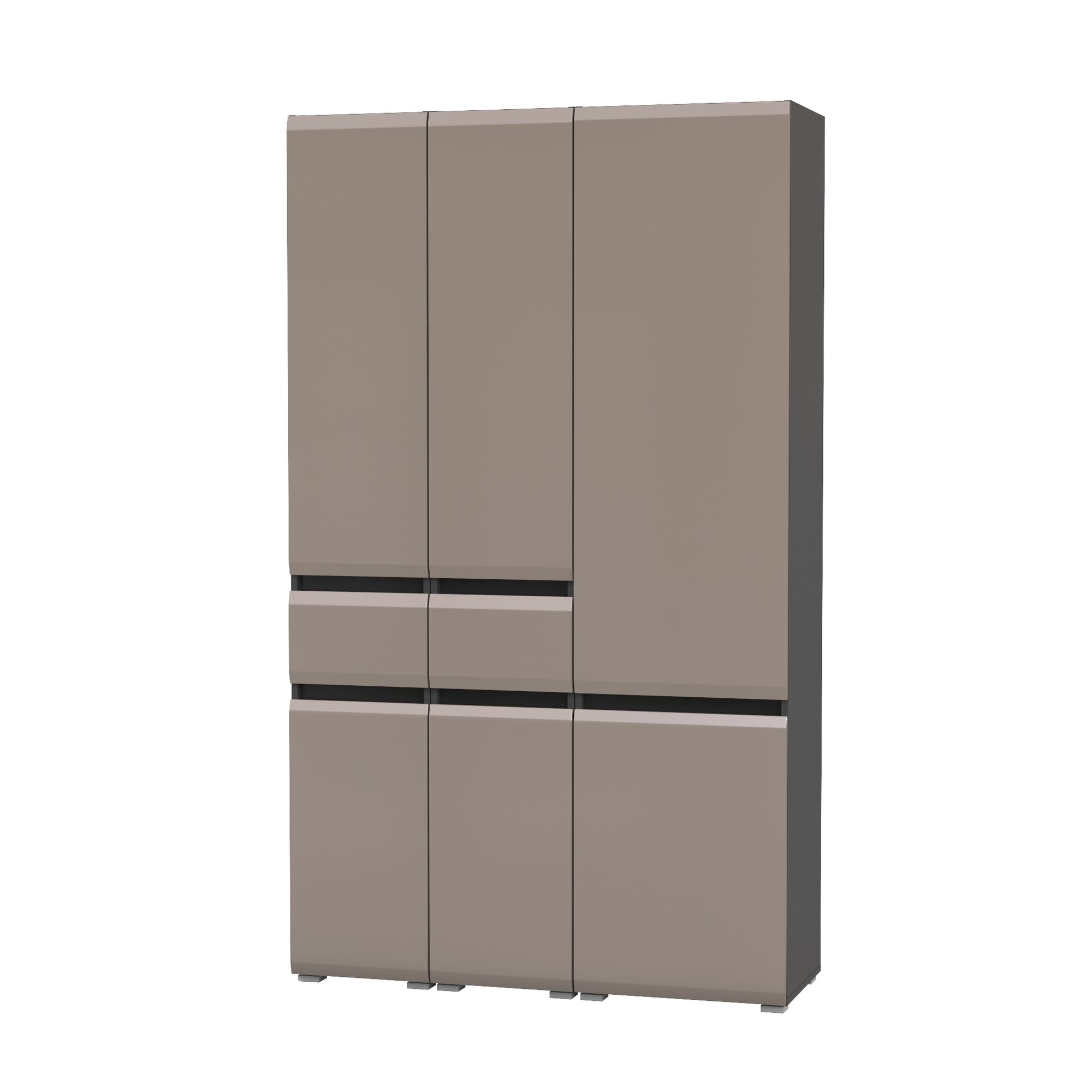 Стенка для гостиной из пеналов и шкафа Моби Сидней, цвет антрацит/веллюто капучино, 120х41,3х205,2 см.