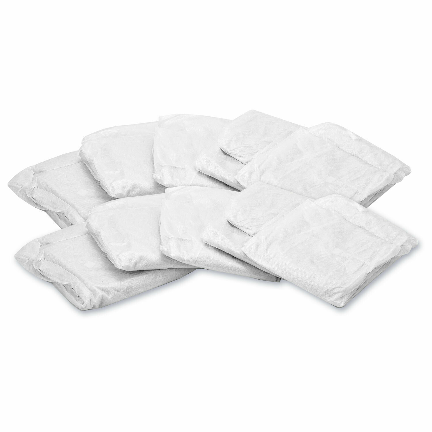 Халат одноразовый белый на липучках комплект 10 шт, XXL, 56-58 размер, 110 см, рукав на резинке, 30 г/м2, оптитрейд