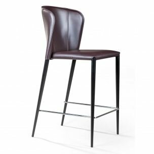 Стул Albert Top Concept коричневый, экокожа, металл, мягкое сиденье, без подлокотников
