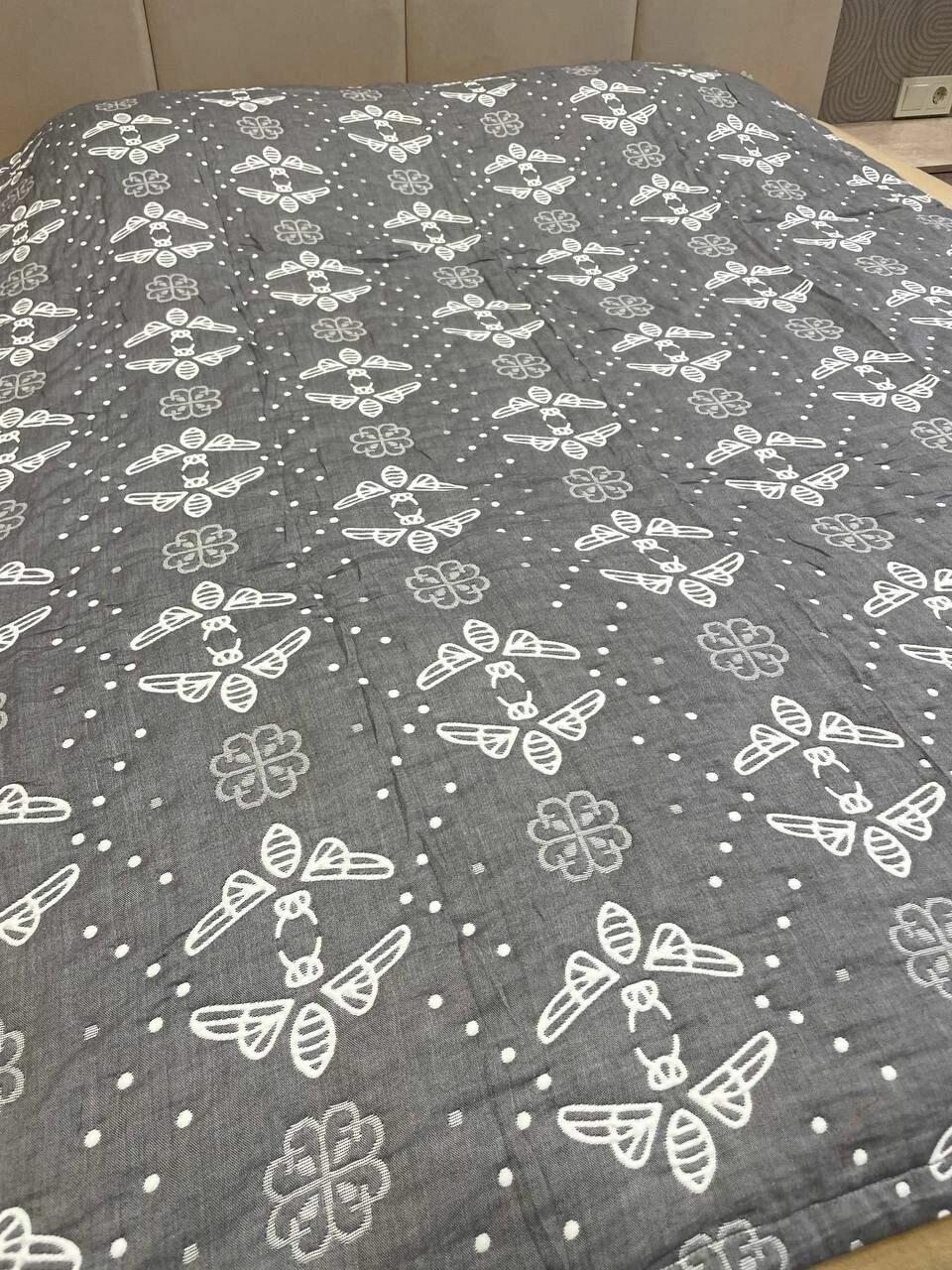 Покрывало на кровать/диван, евро, двуспальное, хлопок/хб, лён