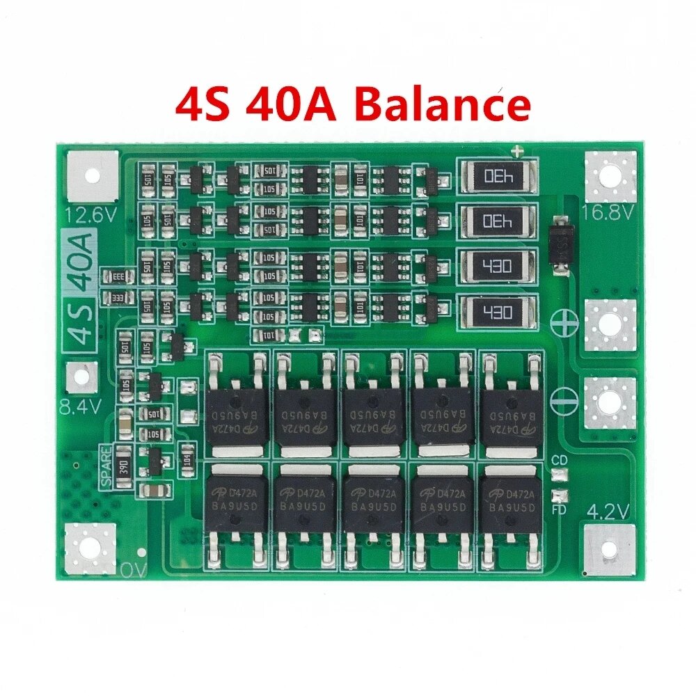 BMS плата балансировки 4S 40A
