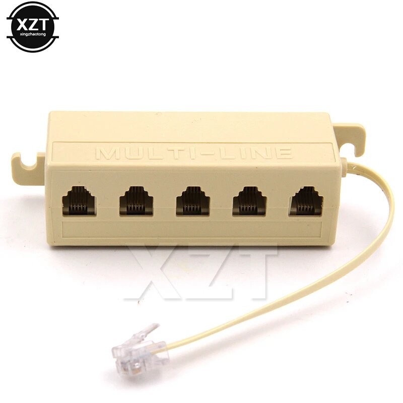 Лидер продаж, телефонный кабель RJ11 6P4C с 1 разъемом на 5 розеток, телефонный кабель, линия Y-разветвитель, Удлинительный кабель, адаптер, соединитель