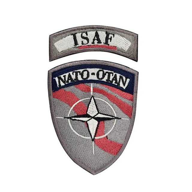 Нашивка ISAF NATO-OTAN, красный, цвет 1