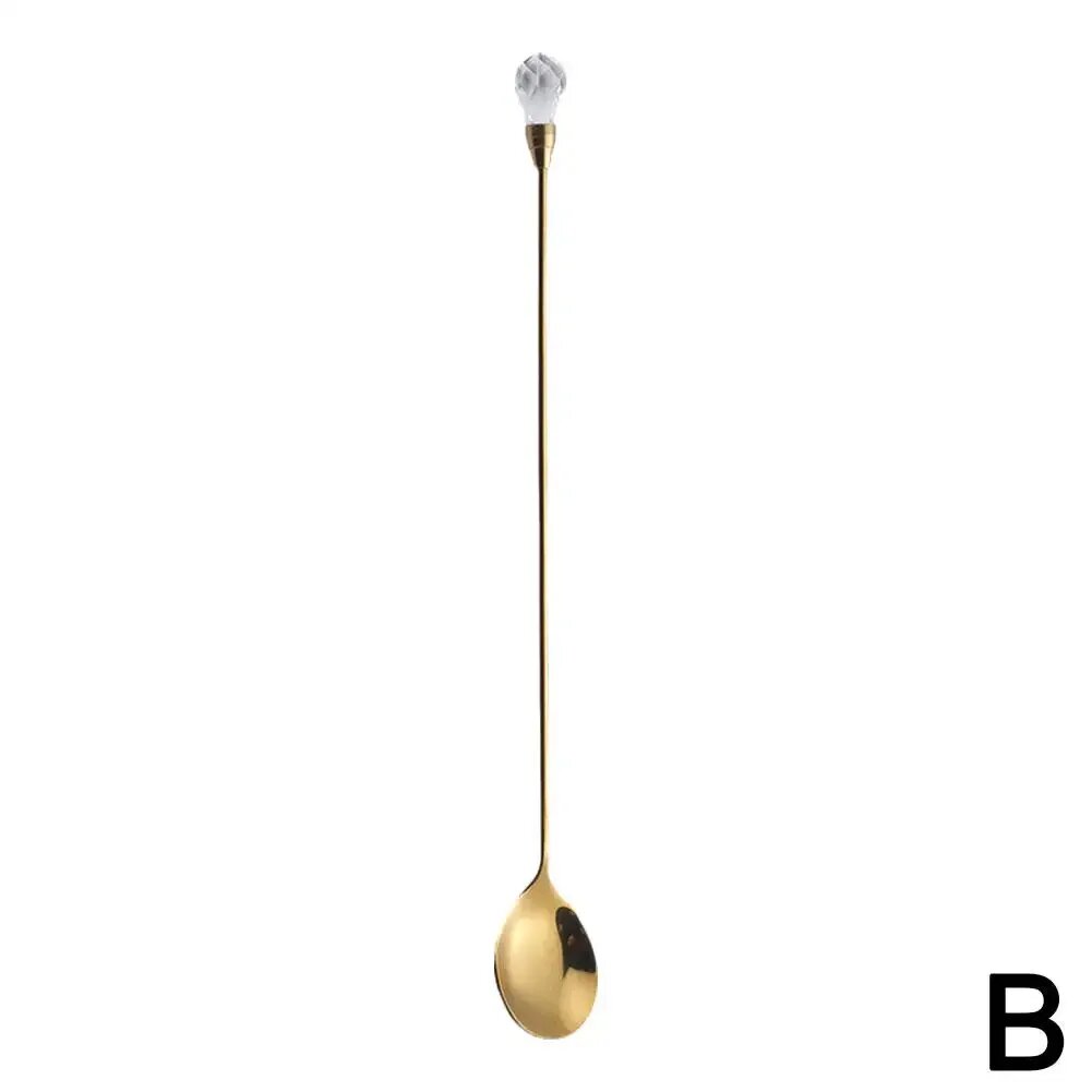 MOONBIFFY Золотая ложка для перемешивания из нержавеющей стали Transparent