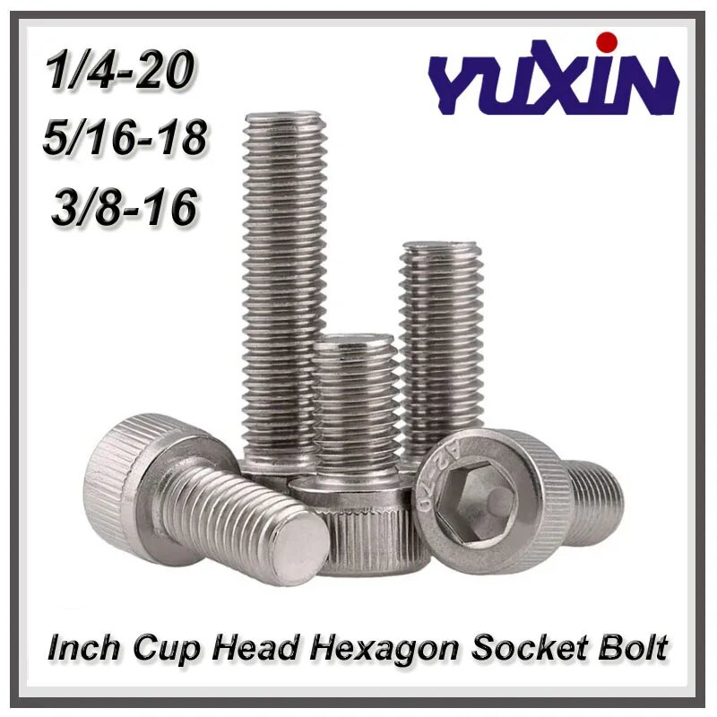 Болты 1/4-20х2" из нержавеющей стали, шестигранник/головка сыра