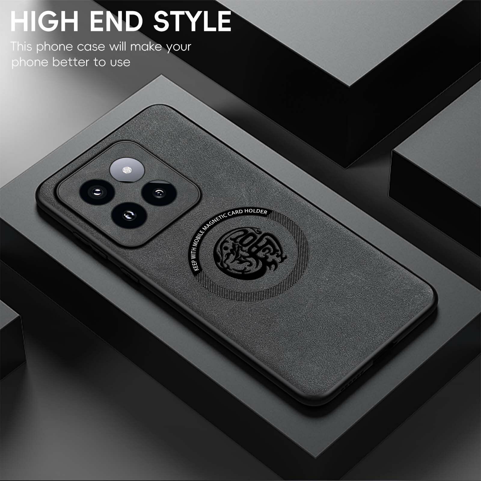 Чехол для смартфона Xiaomi 14 Pro/ Сяоми 14 Про Роскошная кожа magsafe противоударный , Защита от падения, Корпус мобильного телефона с защитой камеры