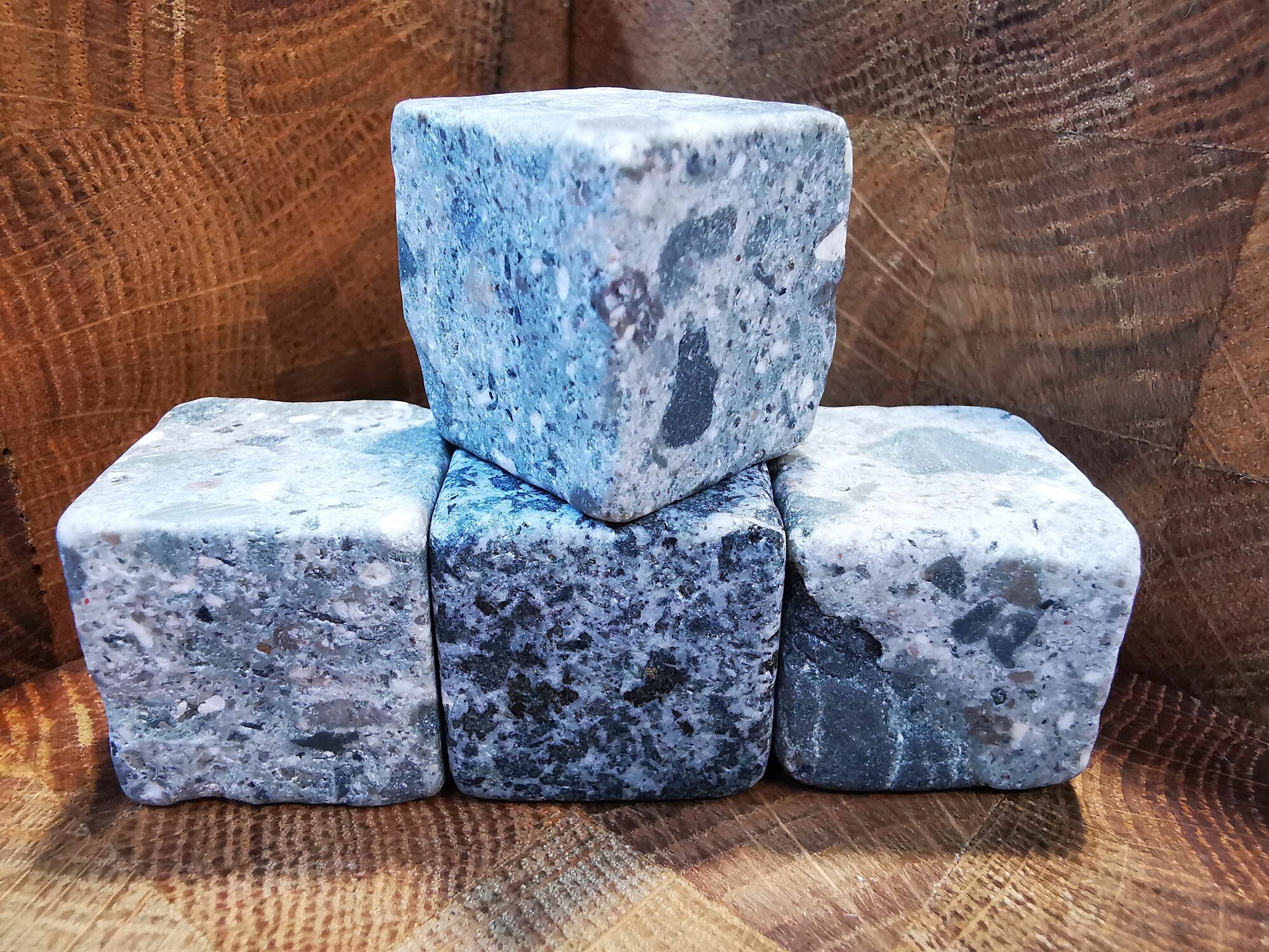 Камни для охлаждения напитков из мрамора, 3шт, тип 2