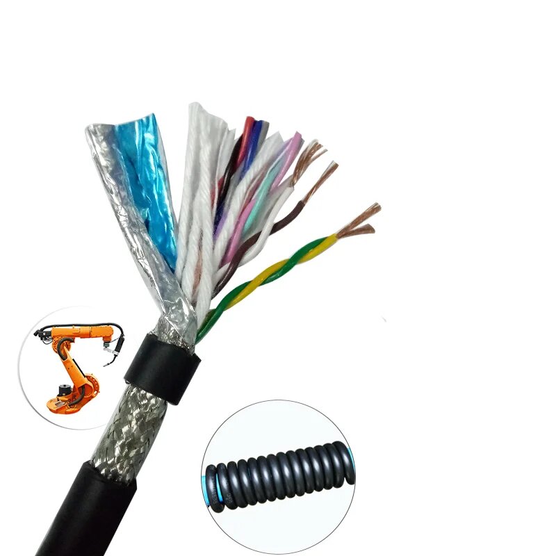 Один метр двухканатной линии экранирования кабеля 26, 24, 22, 18awg, 2, 4, 5, 6, 7, 8, 10 -40 ядов противостоят высокой гибкости, устойчивой к коррозионному коррозионному кабелю 485