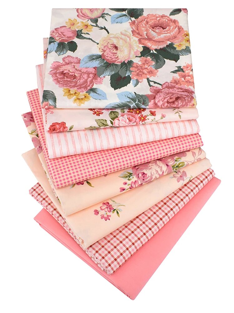 Chainho хлопковая твиловая ткань для пэчворка 20x25 см Розовый, CC337-8pieces