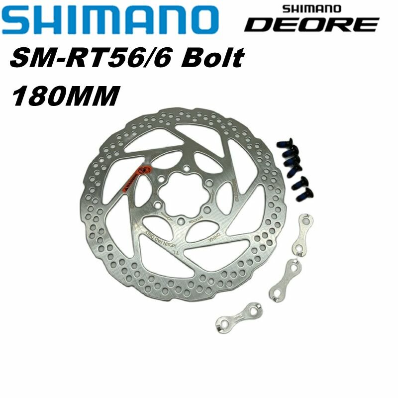 Тормозной диск (ротор) Shimano ASMRT56S (Шимано), RT56, 1 шт. 180мм, 6-болтов, три спейсера
