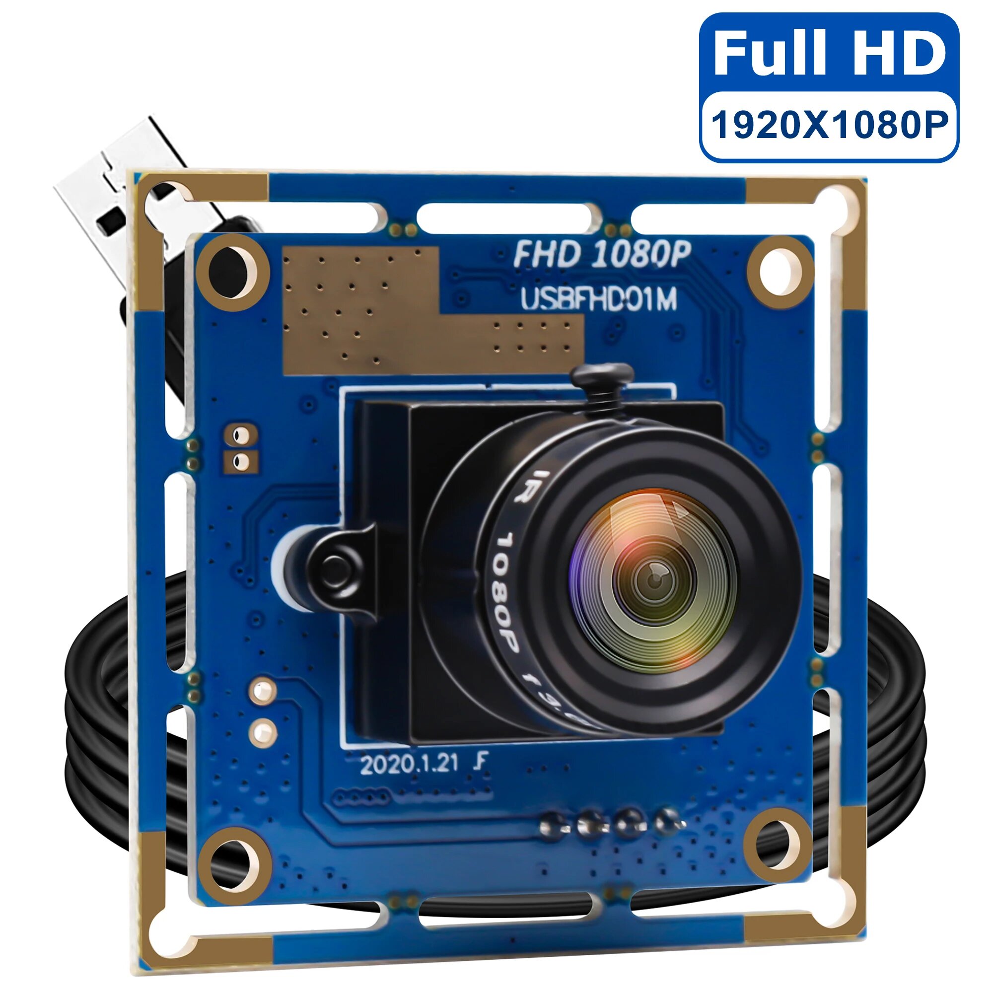 ELP 1080P CMOS OV2710 мини камера видеонаблюдения USB 1m cable, 2,8-12 мм (ручной)