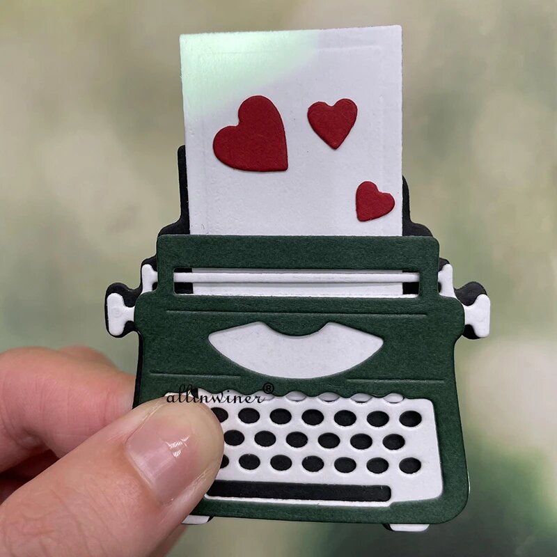 Металлическая пресс-форма для скрапбукинга "Ретро-машинка для письма"