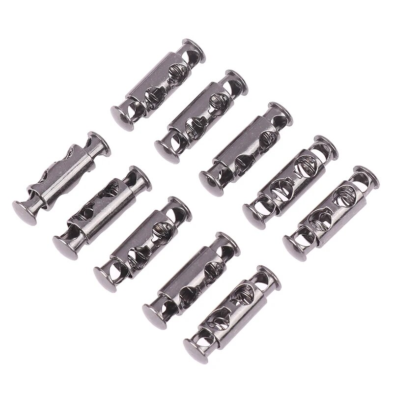Пружинные фиксаторы для шнуров, металлические, 10 шт. Серебряный, Gray