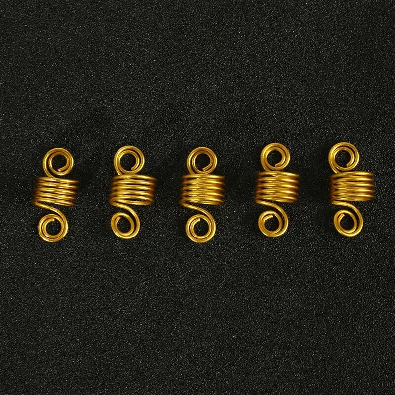 Пружинные спирали для волос 10 шт, алюминиевые, разноцветные gold