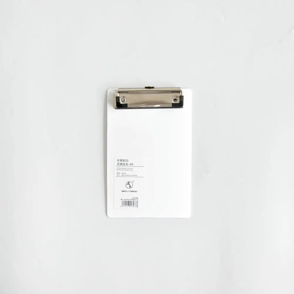 Пластиковый блокнот с зажимом А4, А5, А6 черный, белый white-185x120mm