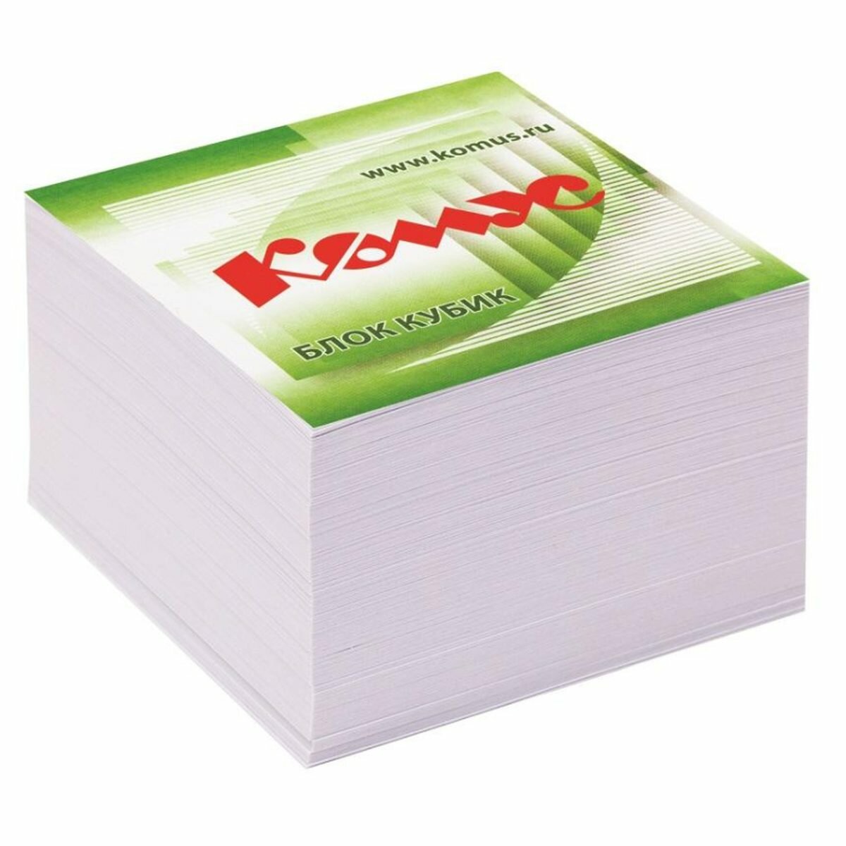 Блок-кубик для записей Комус, 90x90x50мм, белый проклеенный, 100 г/кв. м (154939)