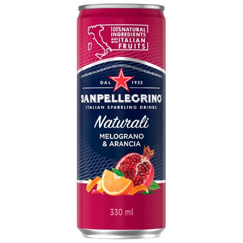 Напиток SANPELLEGRINO Гранат-Апельсин /жесть/ 0,33л
