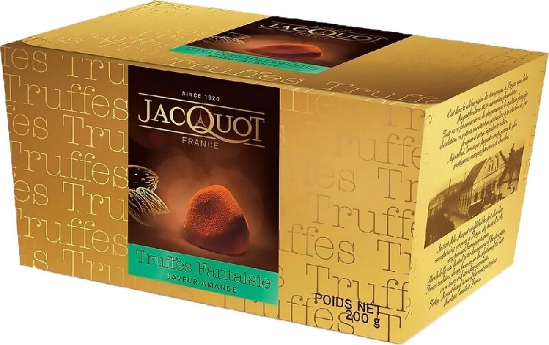 Трюфели JACQUOT классические "Фантазия" со вкусом миндаля /картон/ 200г