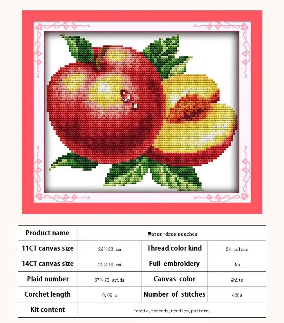 Набор для вышивки крестом Joy Sunday Фрукты J277, 14CT picture printed