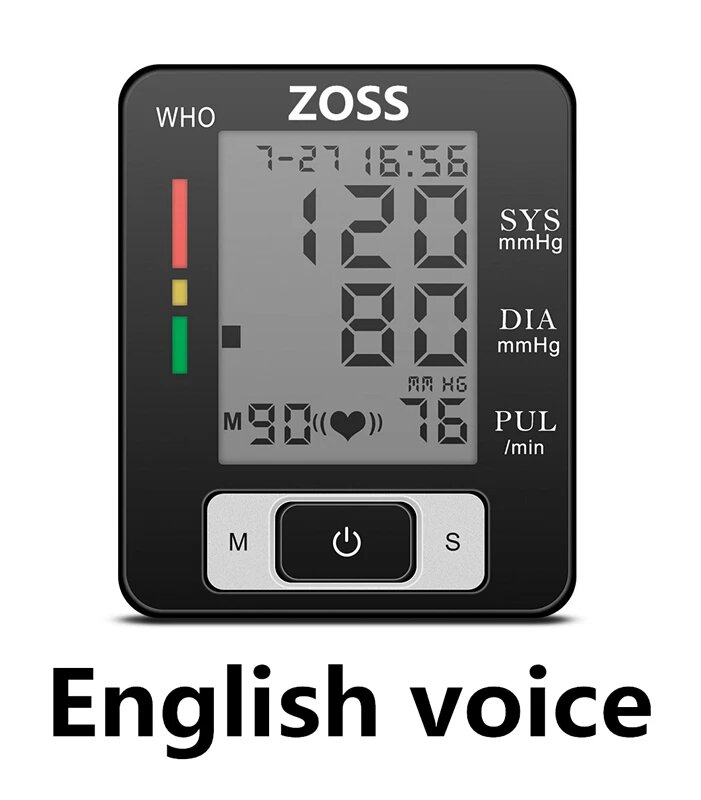 Портативный тонометр ZOSS для запястья English voice