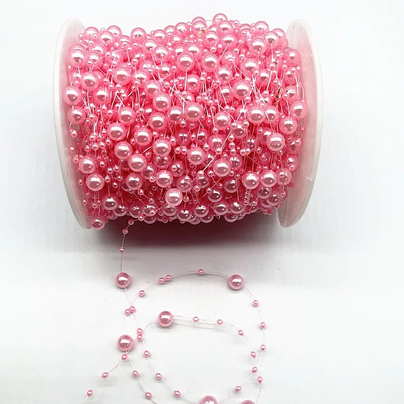 Розовая гирлянда из искусственного жемчуга, 5 ярдов, Color: 10