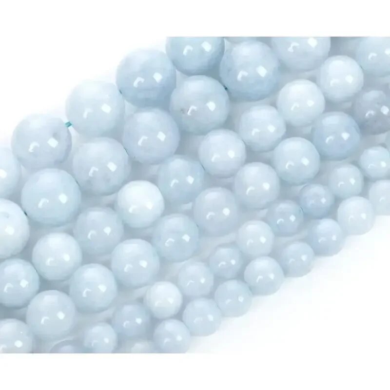 Бусины аквамарин 4мм 40шт, 6мм 30шт, 8мм 20шт, 10мм 10шт 10mm approx 10pcs