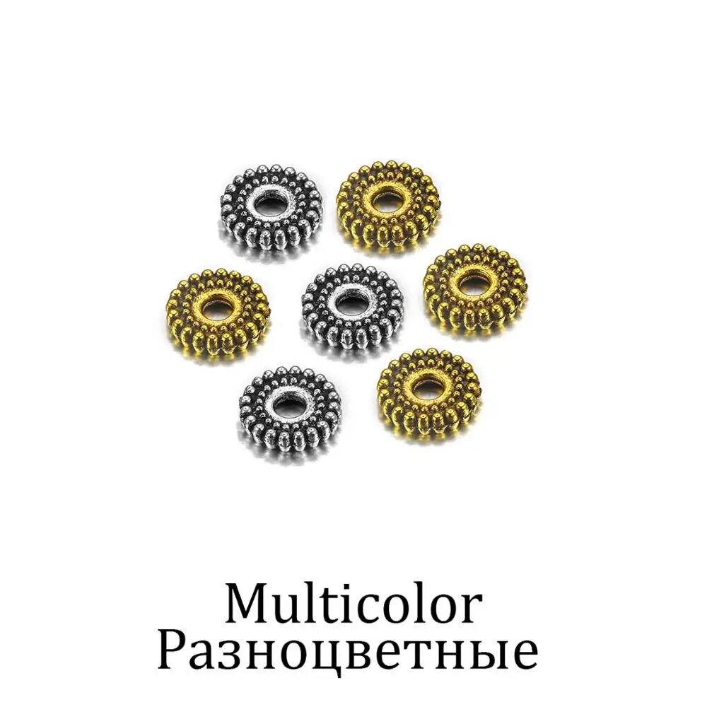 Бусины тибетские, Multicolor, 6 мм